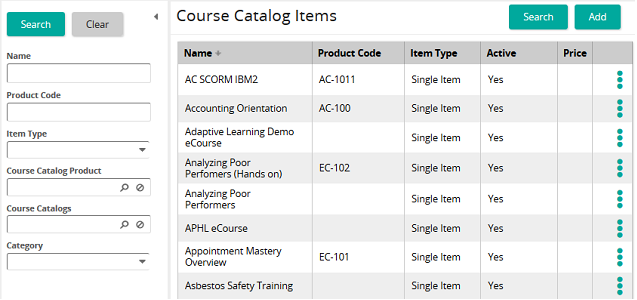 Creating A Course Catalog